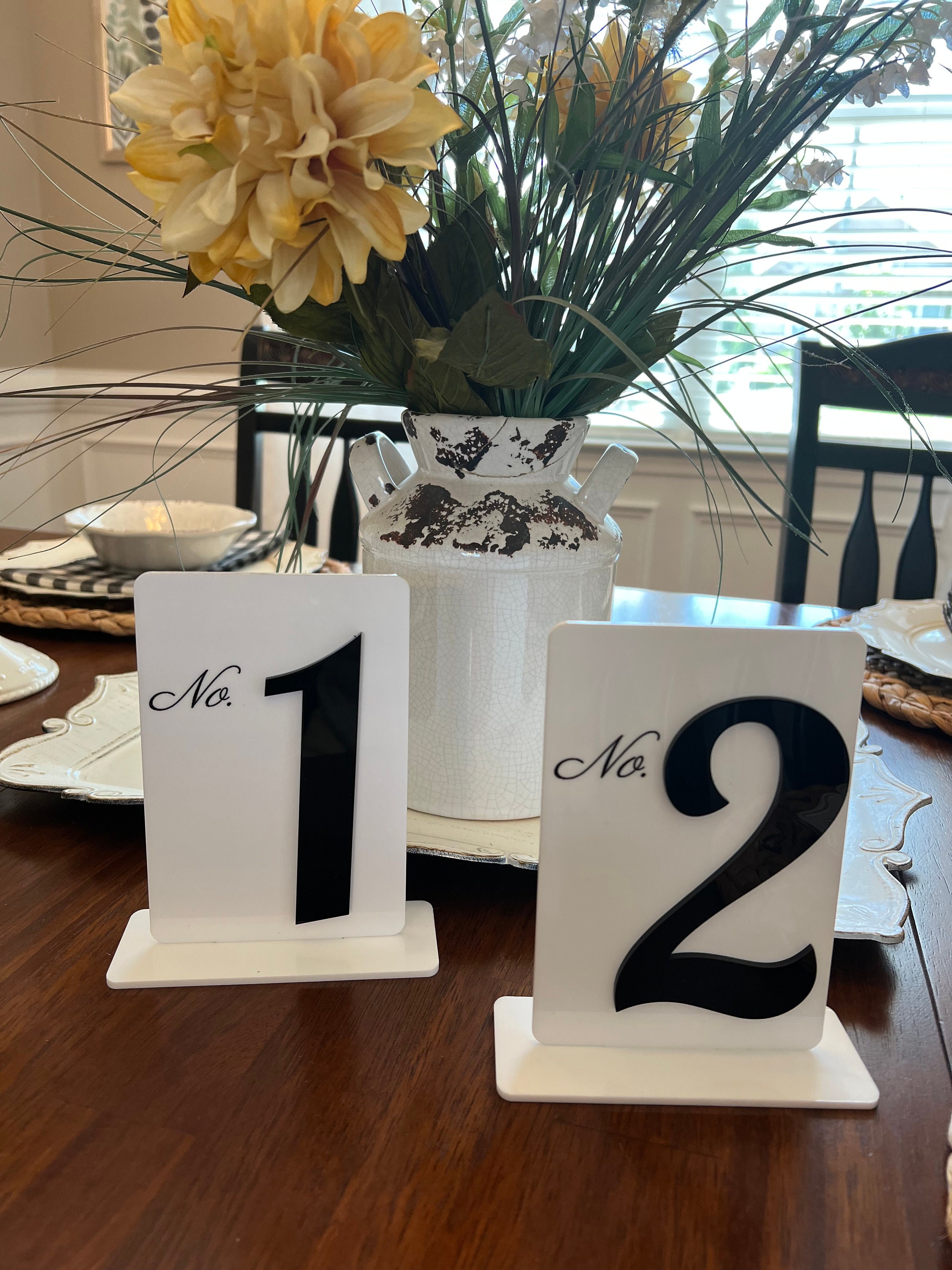 Modern Black and White Wedding Table Numbers, Wedding Table Numbers ...