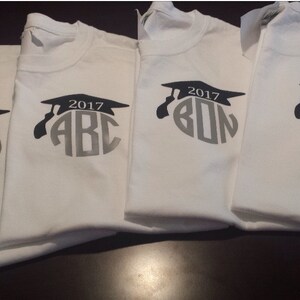 Graduation Cap With Monogram T Shirt, - Etsy