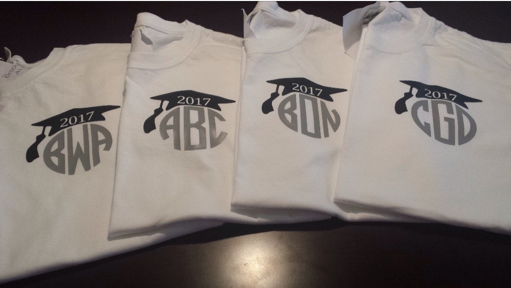 Graduation Cap With Monogram T Shirt, - Etsy