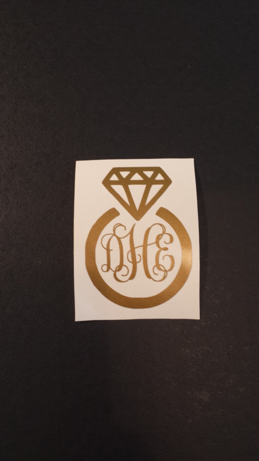 Monogram Engagement Ring Decal - Etsy
