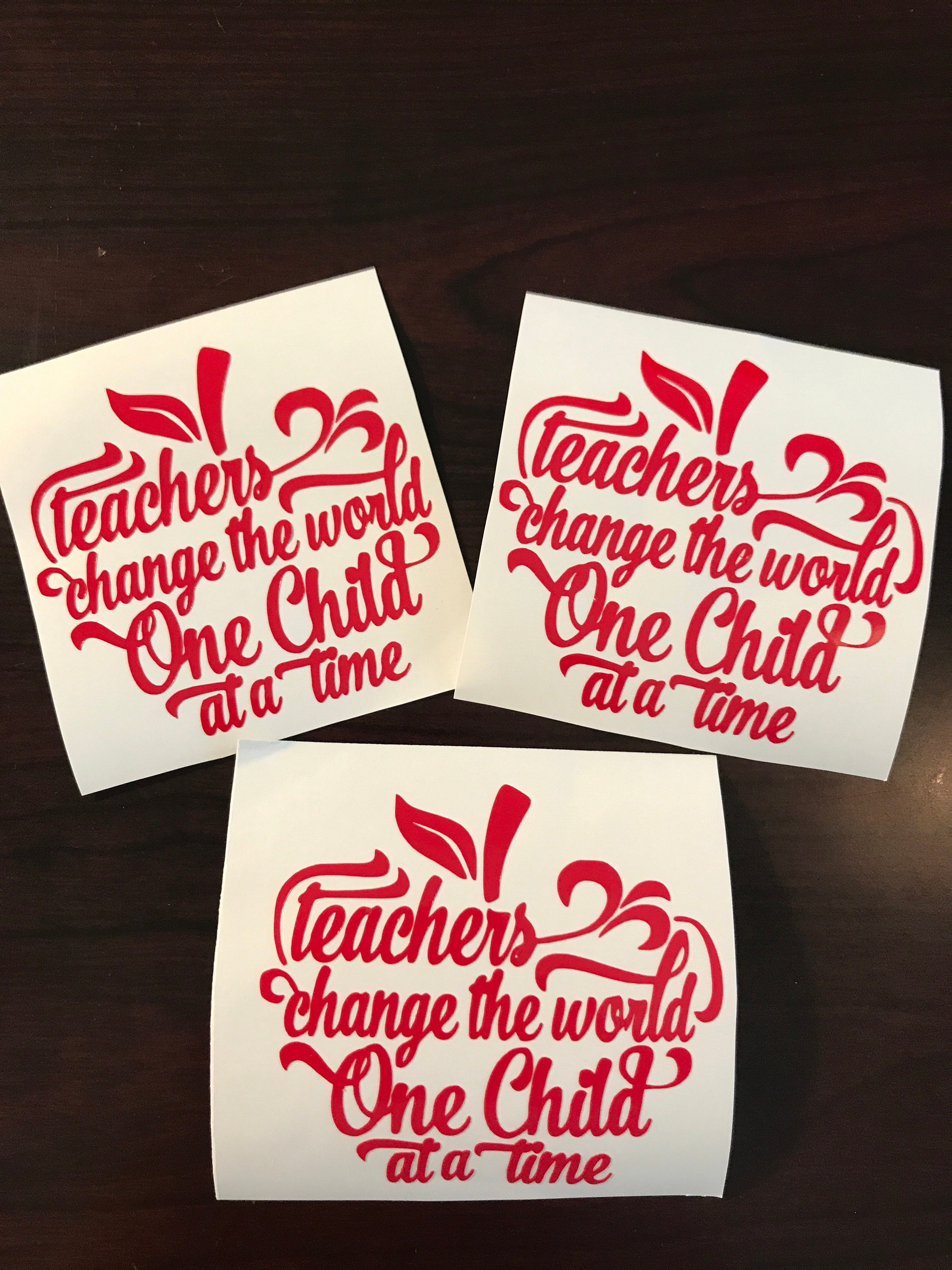 Teacher Vinyl Decal Apple Decal Teachers Change the World - Etsy