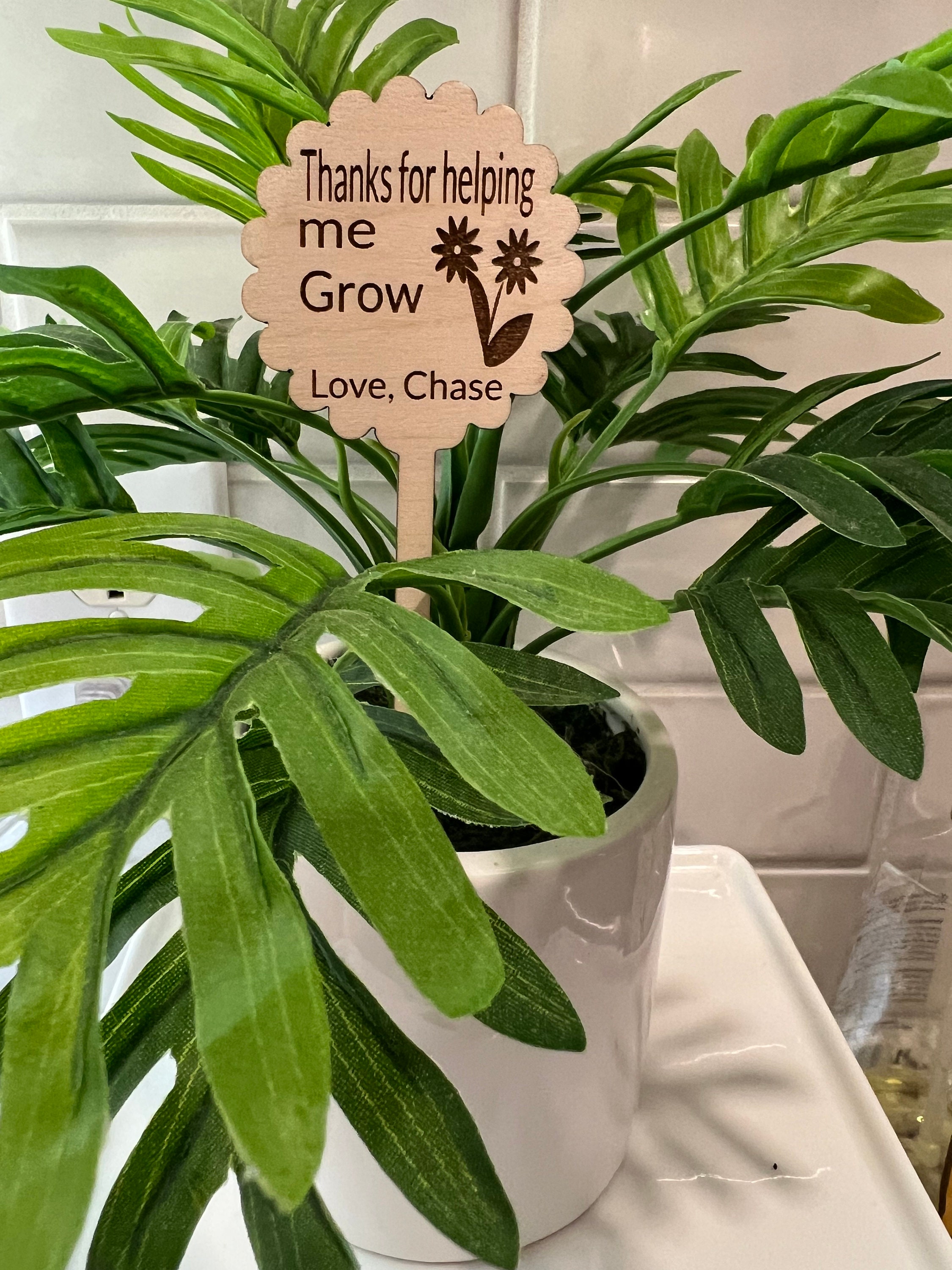 Teacher Gift, Teachers Plant Stake, Plant Sign, Wooden Stake, Thank You ...