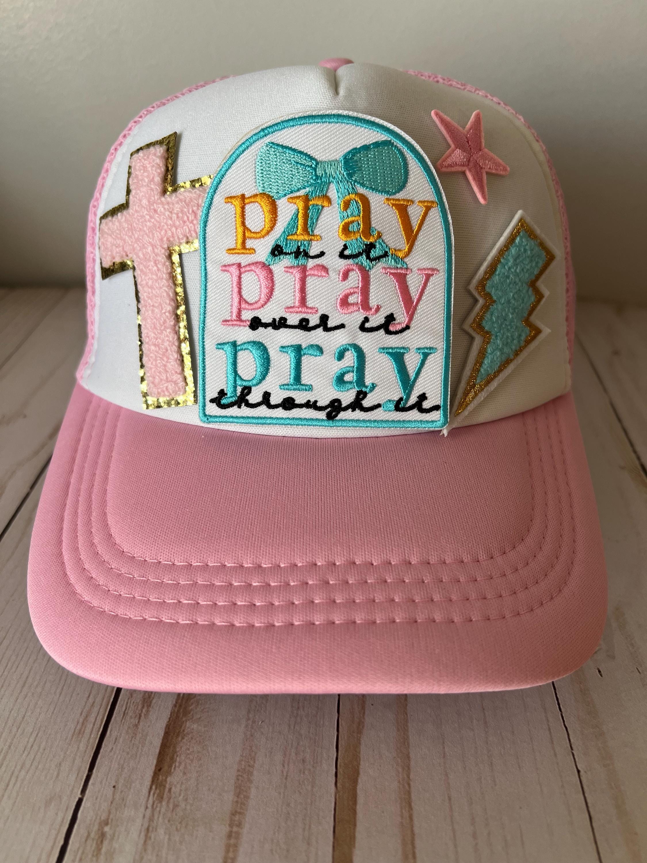 Pray on It Trucker Hat, Christian Hats, Patch Trucker Hats, Christian ...