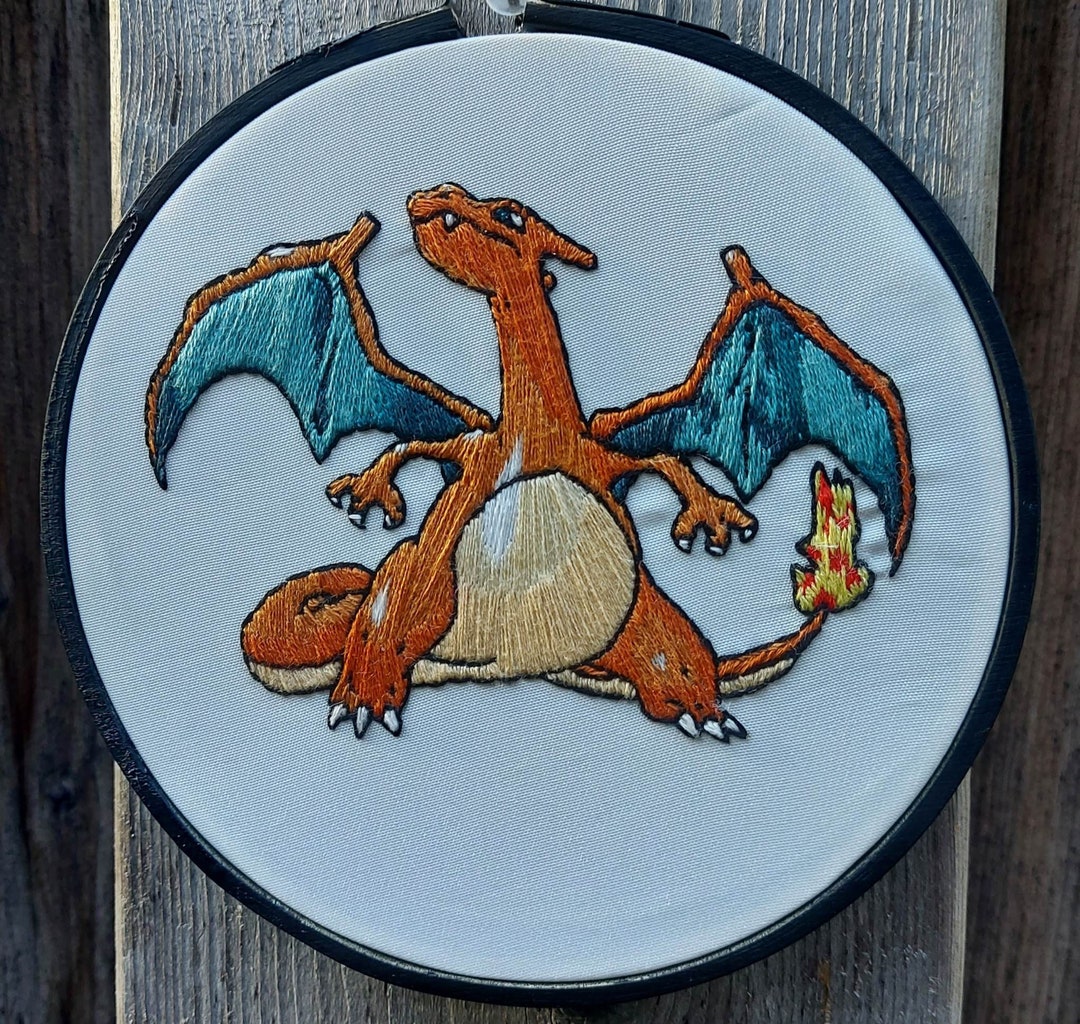 Charizard Embroidery Hoop, Finished - Etsy
