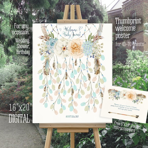 Thumbprint Guestbook - Etsy