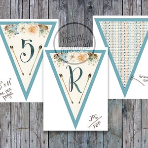 Tribal Banner, Complete Alphabet, A–Z, B–day, Shower Birthday Boho ...