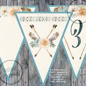 Tribal Banner, Complete Alphabet, A–Z, B–day, Shower Birthday Boho ...