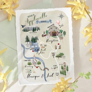 Wedding Map Creator, Watercolor Wedding Map Template, Hand-drawn Venue ...