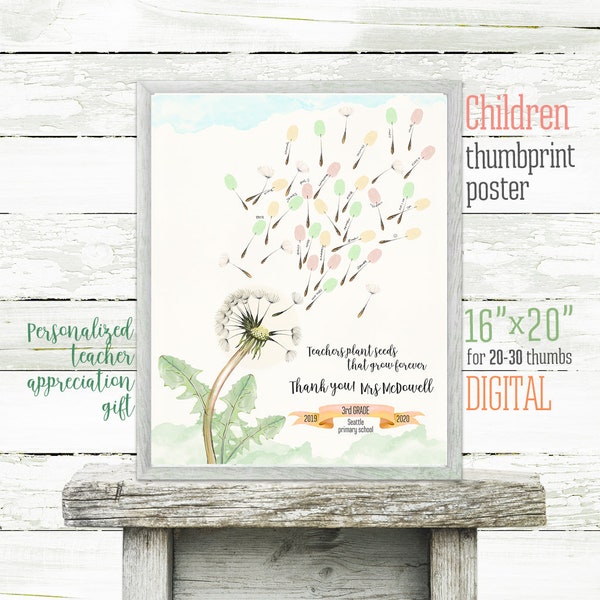 Teacher Fingerprint Art - Etsy