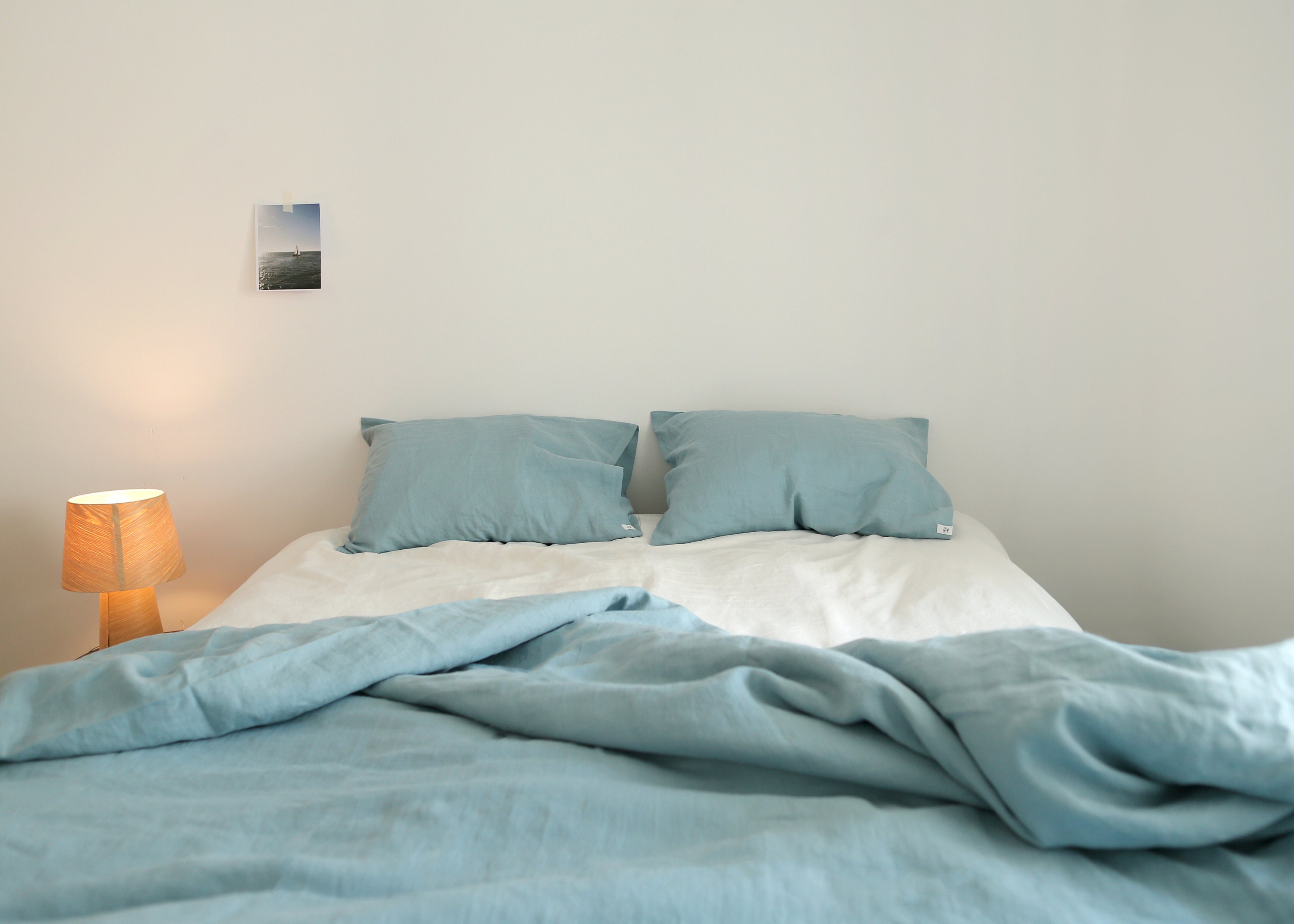Teal Linen Bedding Set, Duvet Cover and 2 Pillowcases, Stonewashed ...