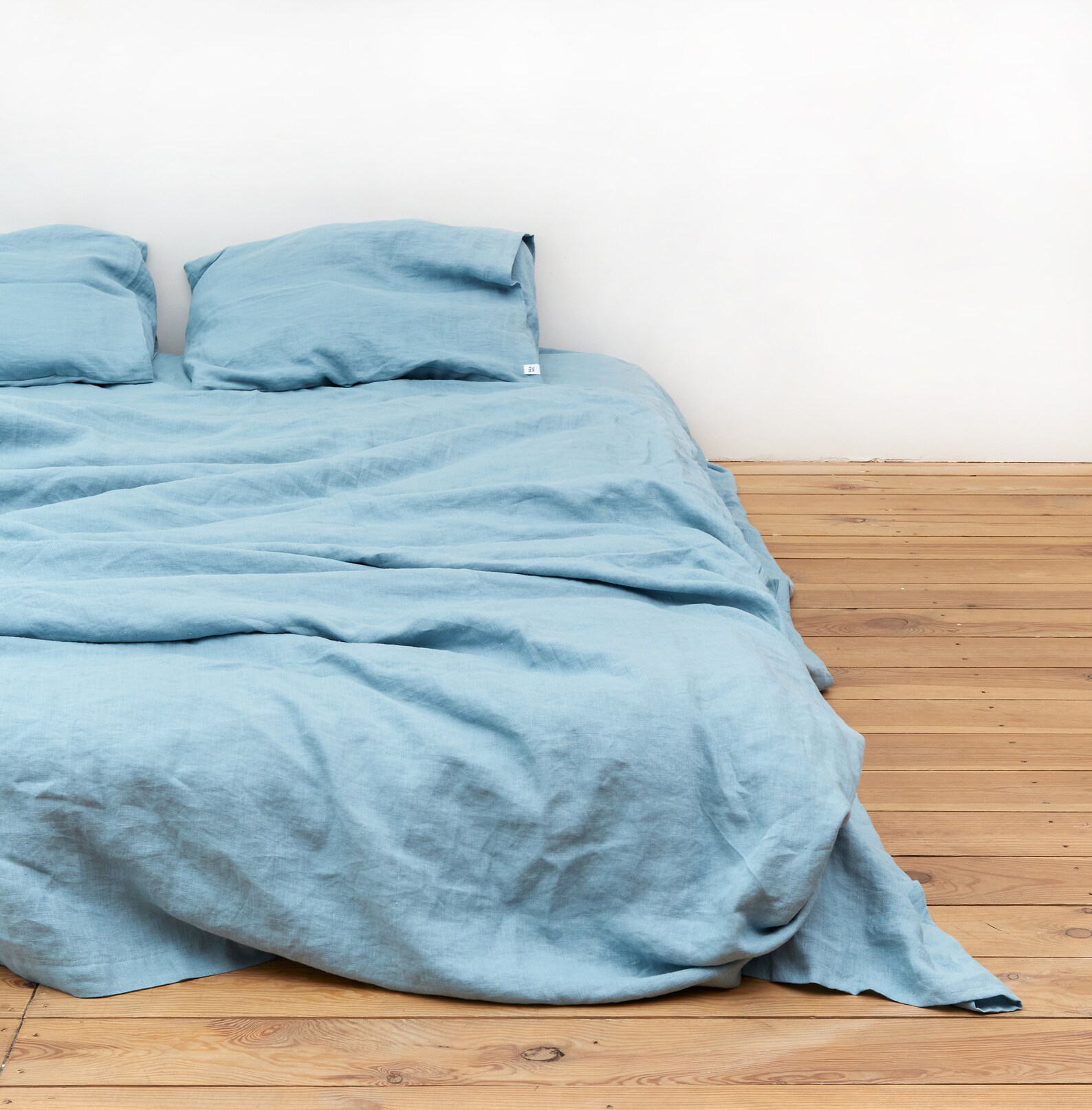 Teal Linen Bedding Set, Duvet Cover and 2 Pillowcases, Stonewashed ...
