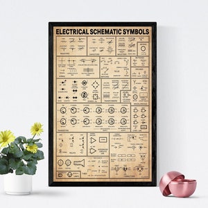Electrical Schematic Symbol, Electronics Cheat Sheet, Gift for ...
