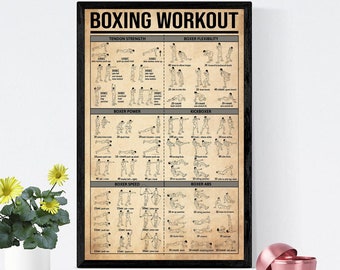 Boxing Work Out Knowledge, Kickboxer Art Print, Gift for Boxing Lover ...