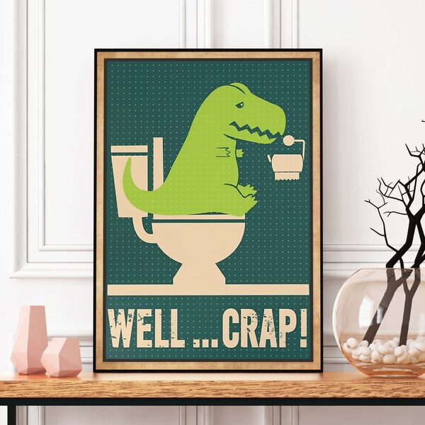 Funny Dinosaur Bathroom Signs - Etsy