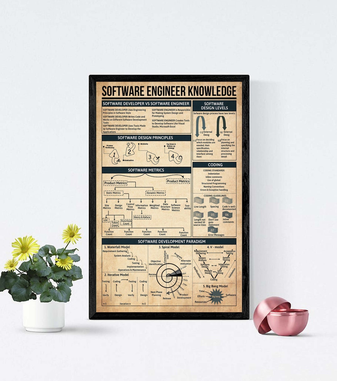 Software Engineer Knowledge Poster, Computer Science Poster, Software ...