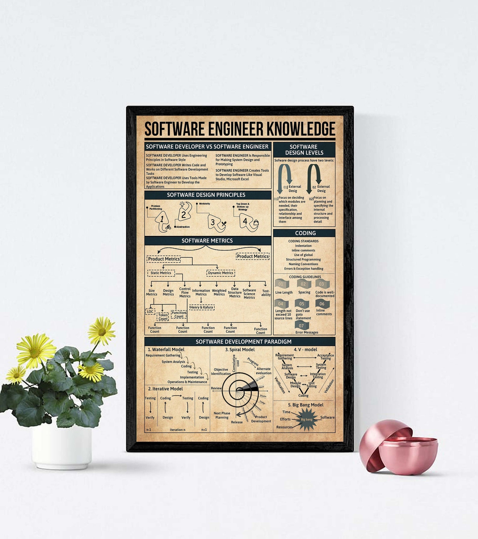 Software Engineer Knowledge Poster, Computer Science Poster, Software ...