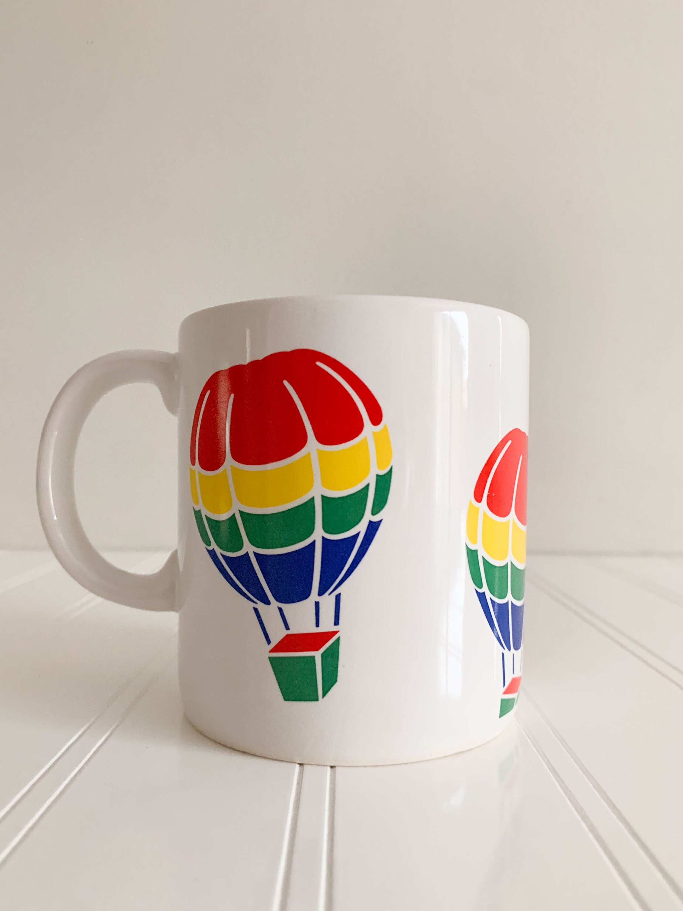Vintage Mid Century Modern FTD Rainbow Hot Air Balloon Mug- Made in ...