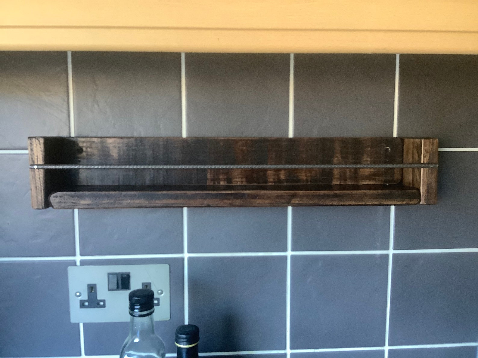 Reclaimed Wood Spice Rack / Herb Rack Rustic Look With Rebar - Etsy UK