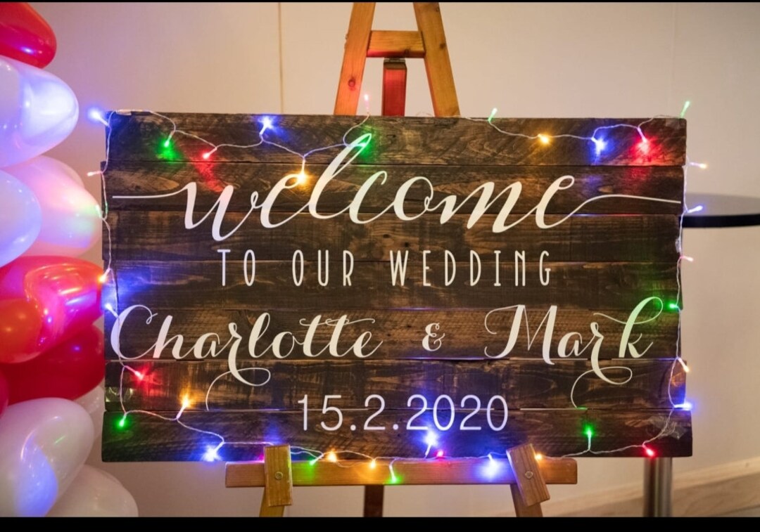 Wedding Welcome Sign Rustic Made From Reclaimed Timber - Etsy UK