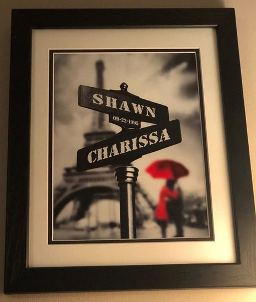 Personalized Lovers Path Crossing Street Signs Canvas Print With Names ...