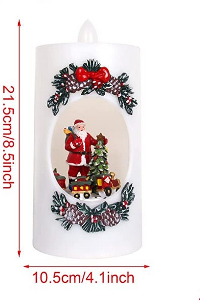 Unique Detailed Flameless Animated Holiday Christmas Candle Flickering ...