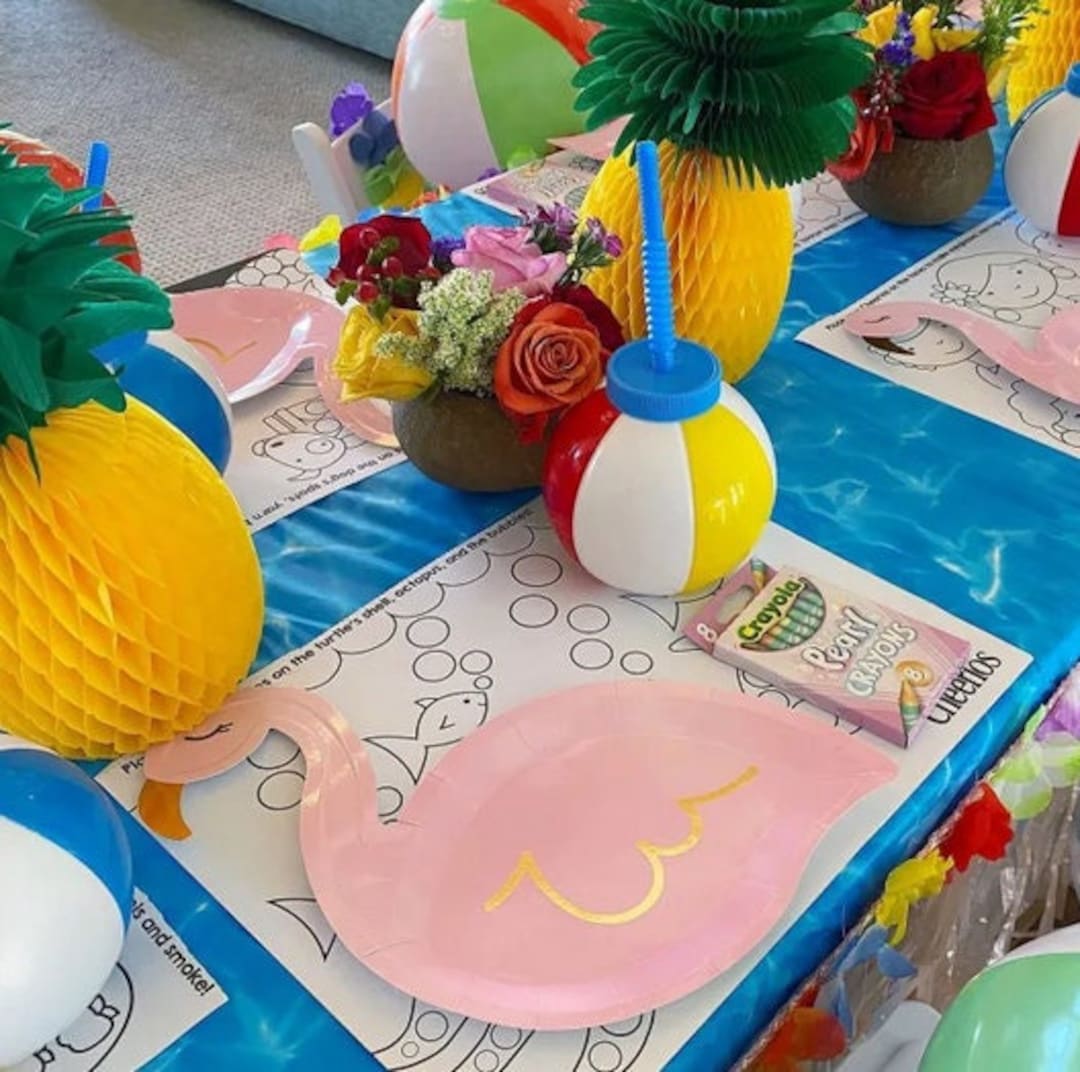 19.5oz Beach Ball Party Cup With Straw Luau Beach Party Kids Birthday ...