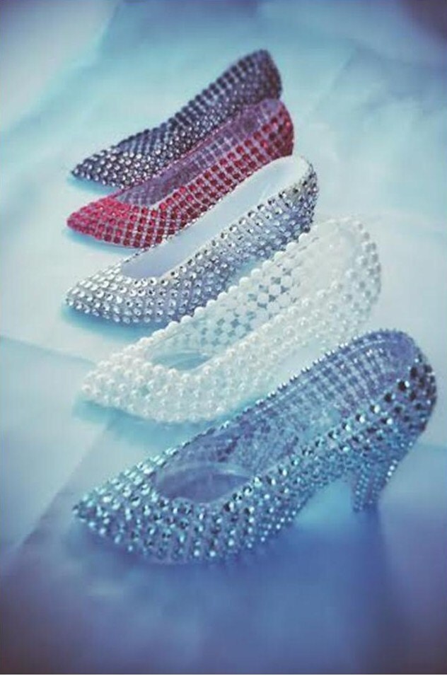 Cinderella Handmade RUBY Plastic Slipper Rhinestone Princess Party ...