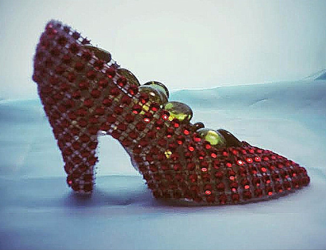 Cinderella Handmade RUBY Plastic Slipper Rhinestone Princess Party ...