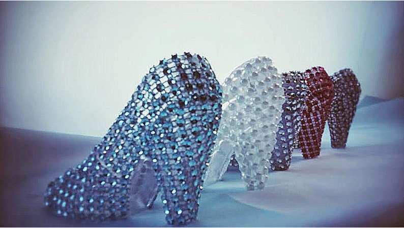 Cinderella Handmade RUBY Plastic Slipper Rhinestone Princess - Etsy