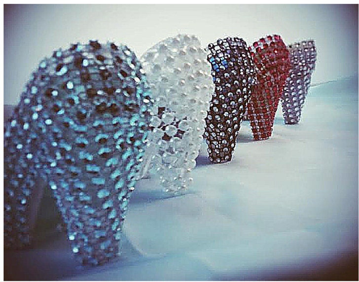 Cinderella Handmade RUBY Plastic Slipper Rhinestone Princess Party ...