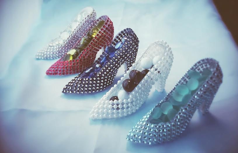 Cinderella Handmade RUBY Plastic Slipper Rhinestone Princess Party ...