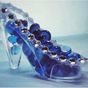 Cinderella Handmade Plastic Slipper One Bead Rhinestone Trim Princess ...