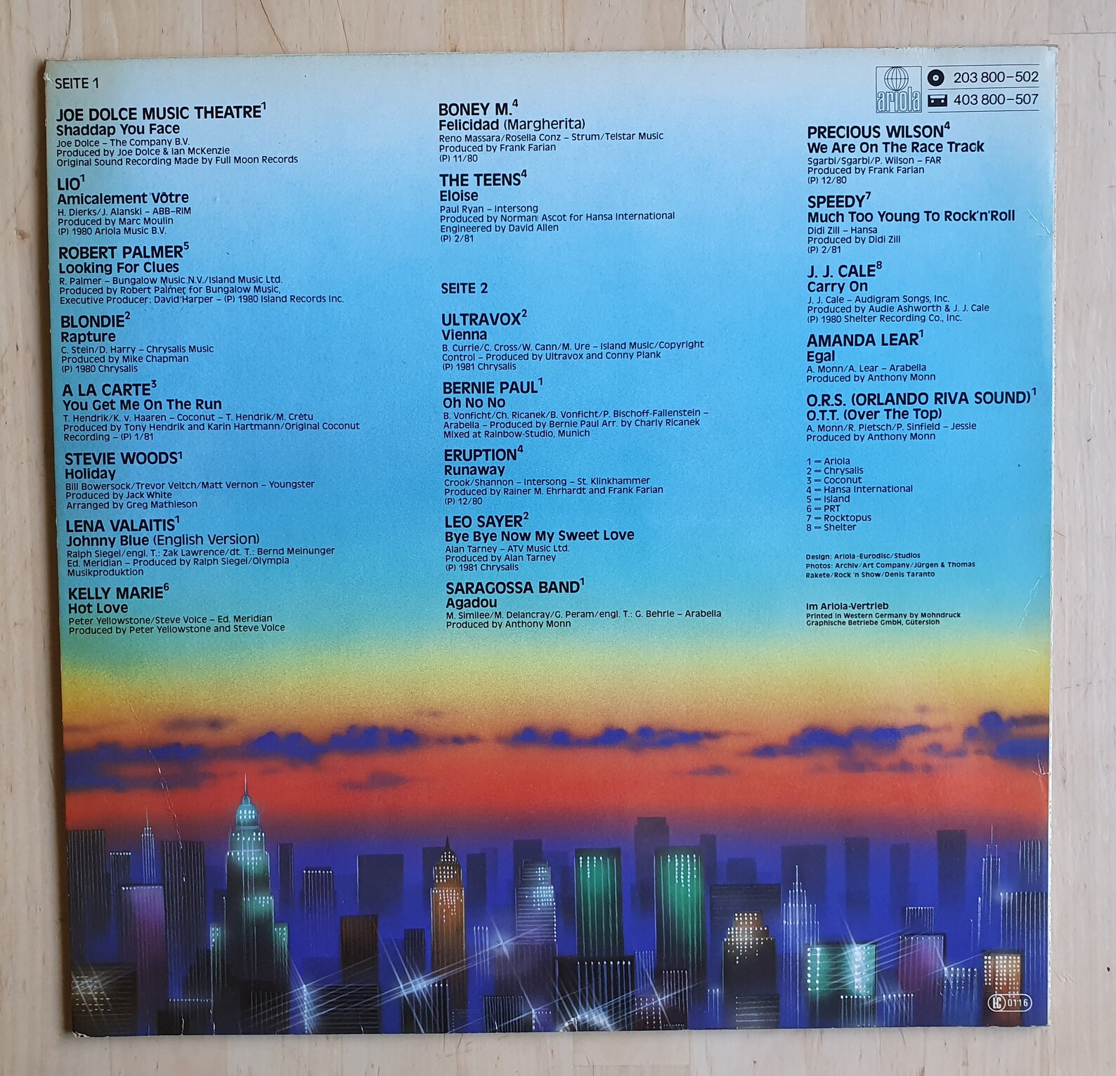 Hit Disco '81 Vinyl Record, Disco Compilation Hits, German Pressing, Ariola 203 800-502 - Etsy