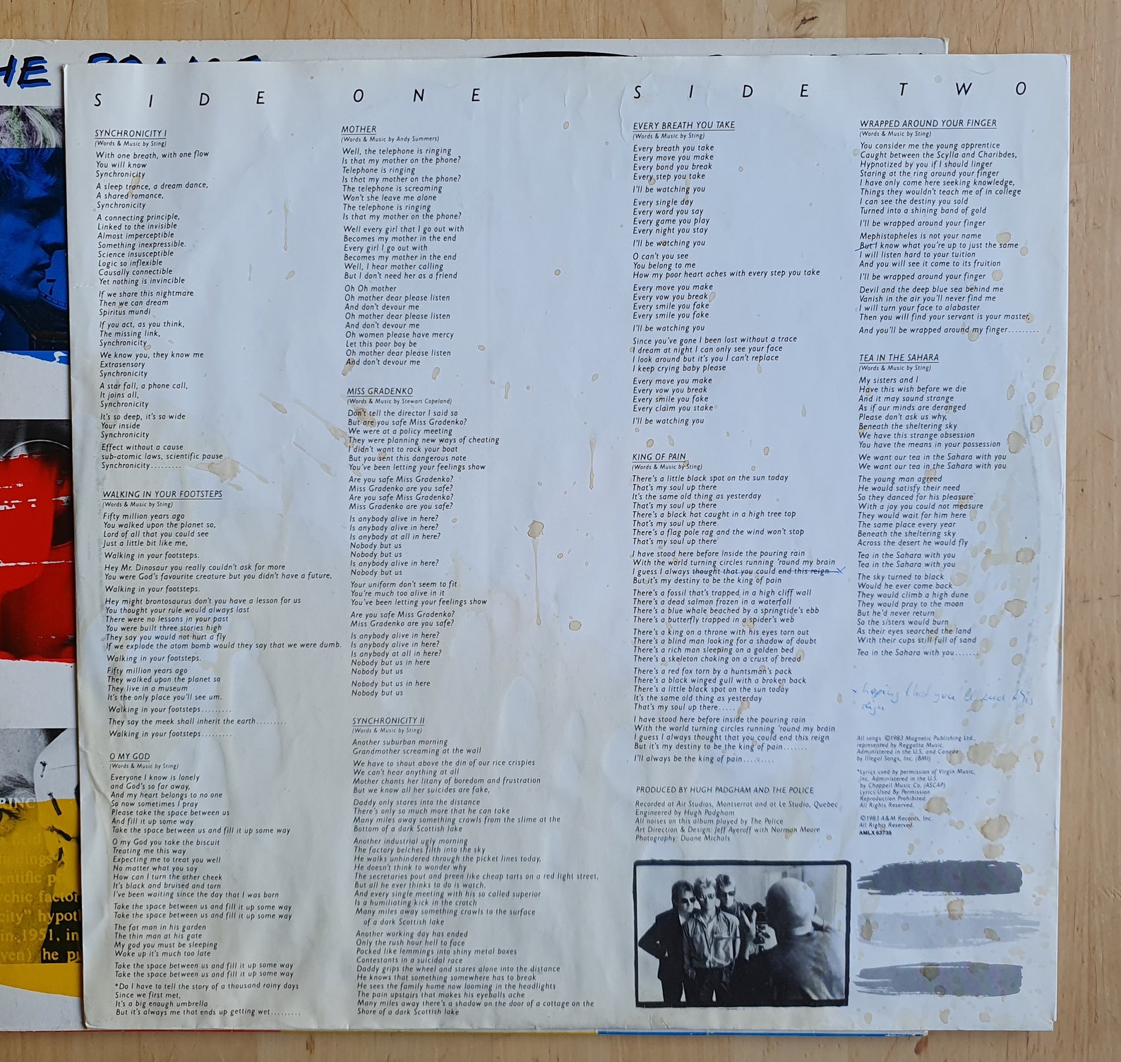 The Police Vinyl Record, Synchronicity, 1986, Dutch Pressing, AMLX ...