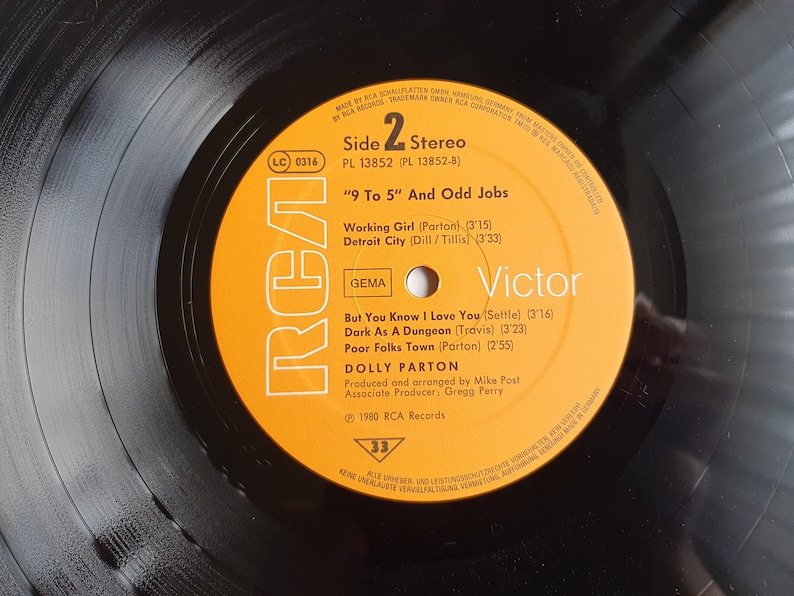 Dolly Parton Vinyl Record 9 to 5 and Odd Jobs, 1980, German Pressing - Etsy