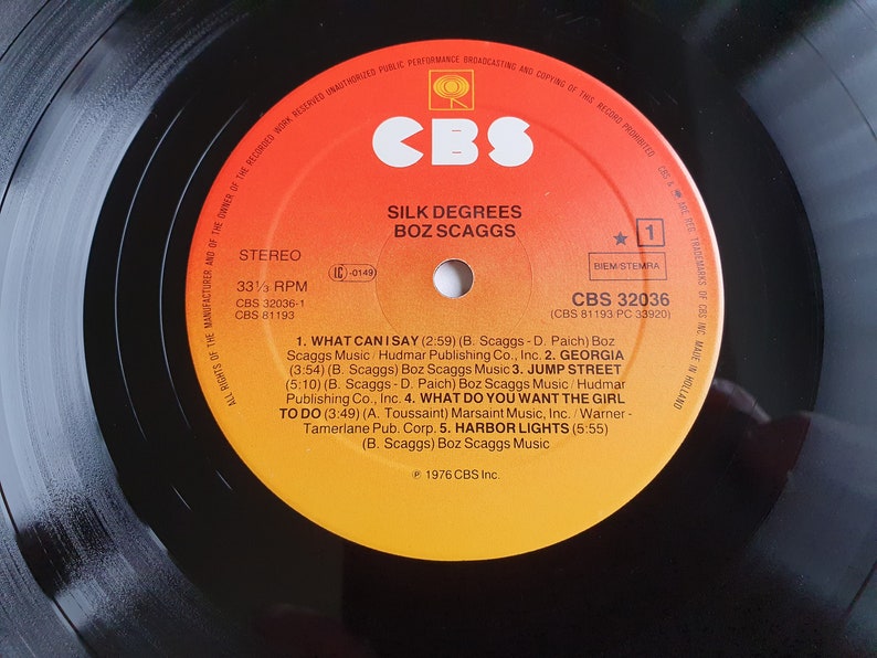 Boz Scaggs Vinyl Album, Silk Degrees, CBS 32036 - Excellent - 1976 ...