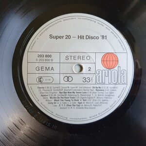 Hit Disco '81 Vinyl Record, Disco Compilation Hits, German Pressing, Ariola 203 800-502 - Etsy