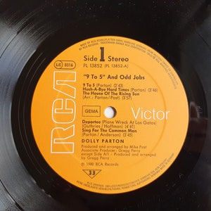 Dolly Parton Vinyl Record 9 to 5 and Odd Jobs, 1980, German Pressing - Etsy