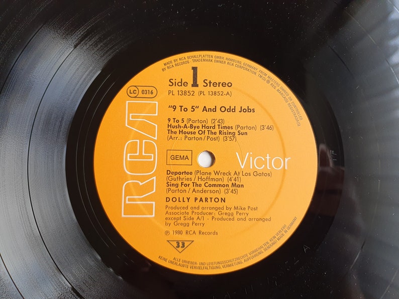 Dolly Parton Vinyl Record 9 to 5 and Odd Jobs, 1980, German Pressing - Etsy