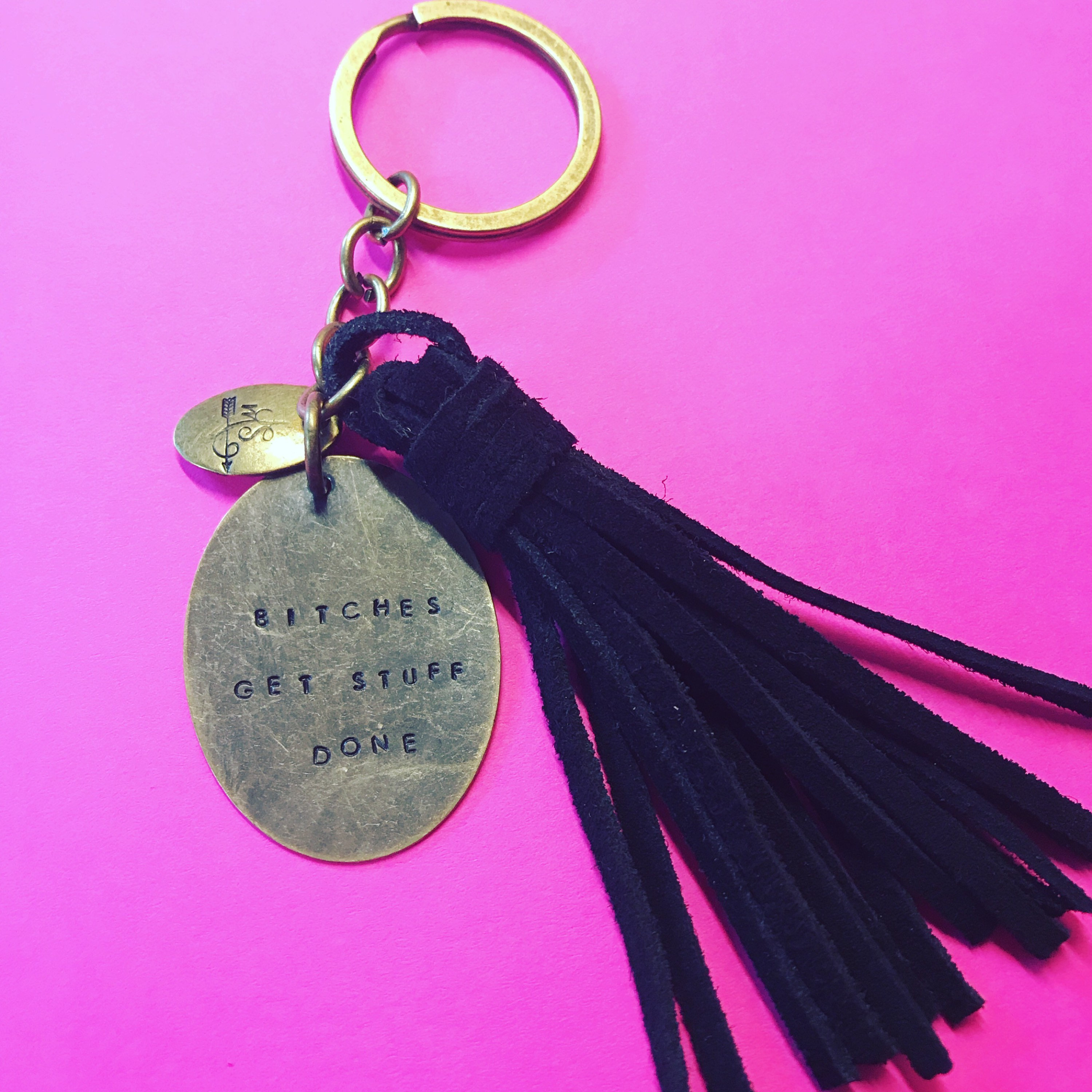 Personalized, Hand Stamped Keychain With Leather Tassel - Etsy