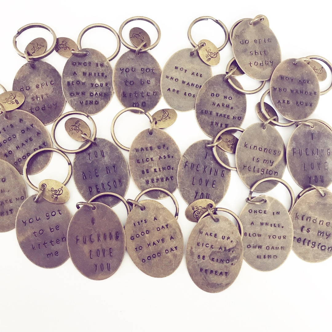Personalized, Hand Stamped Keychains - Etsy