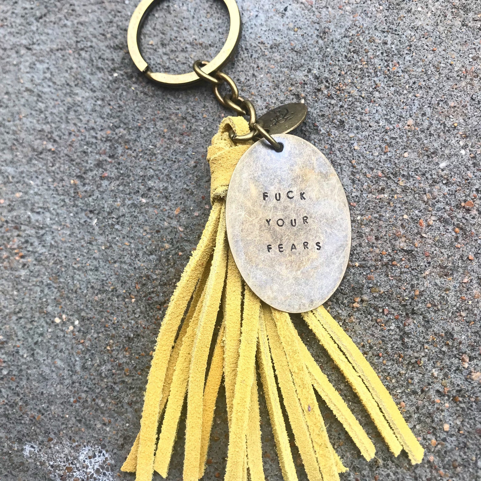 Personalized Hand Stamped Keychain With Leather Tassel - Etsy