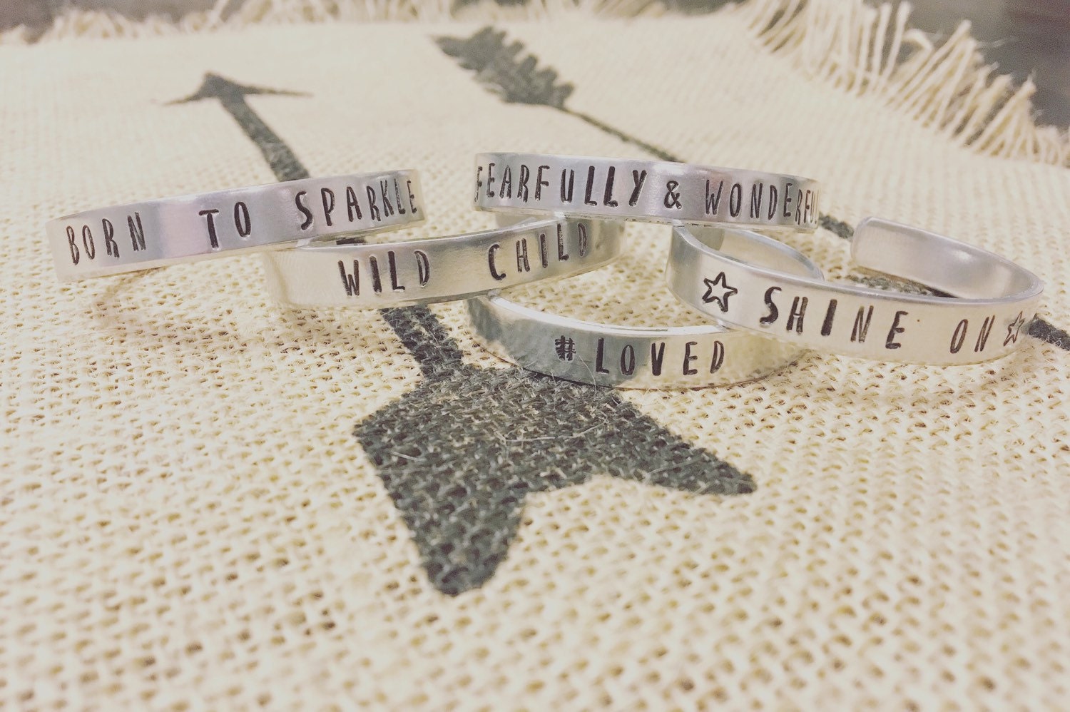 Baby/child Hand Stamped Aluminum Cuff Bracelets - Etsy