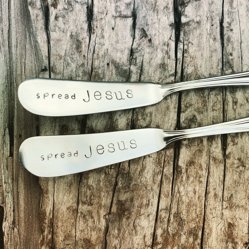Hand Stamped Cheese Knife / Hand Stamped Knife / Hand Stamped Spreader ...