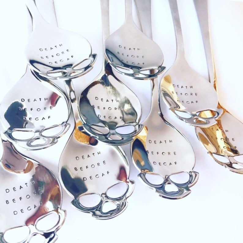 Personalized Hand Stamped Skull Spoon - Etsy