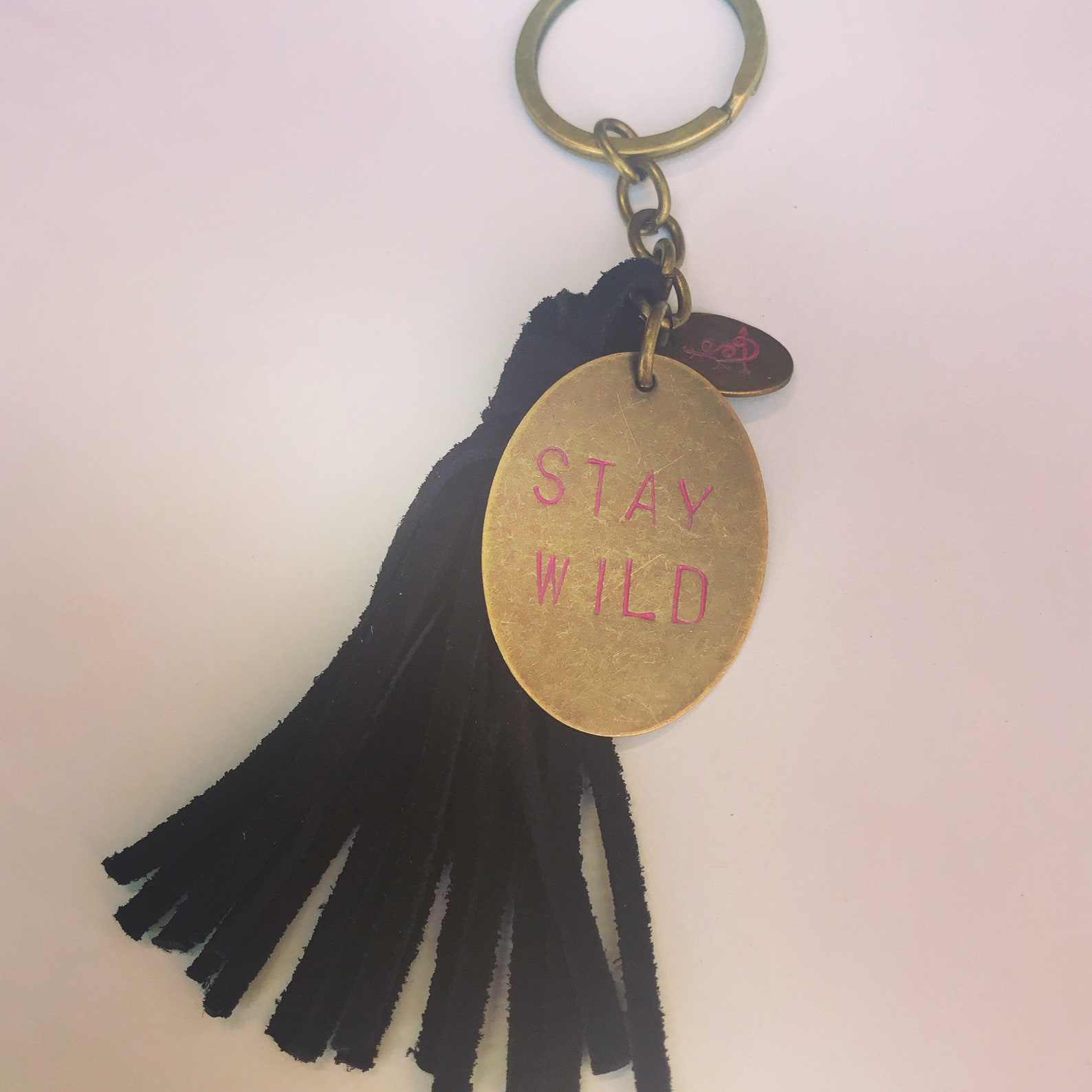 Personalized Hand Stamped Keychain With Leather Tassel - Etsy