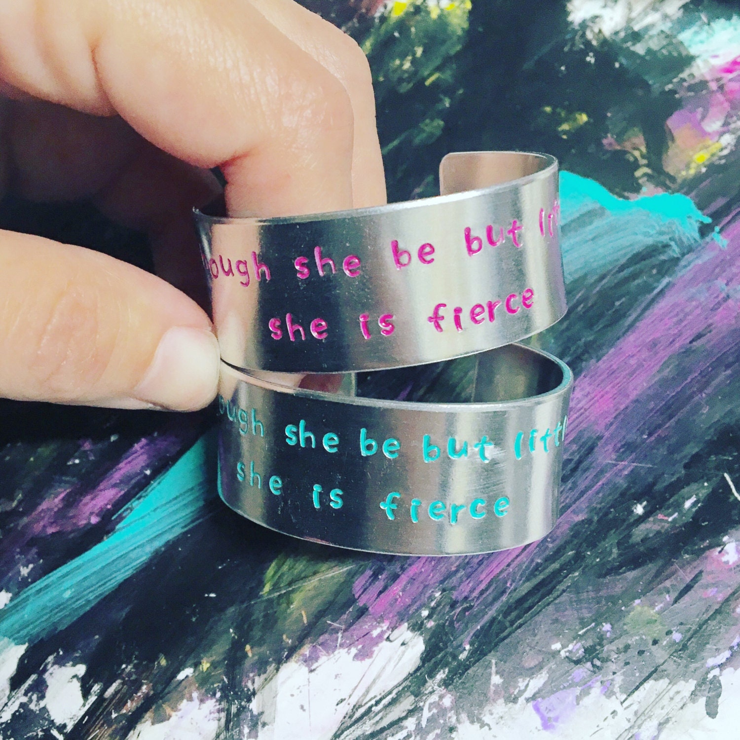 Baby/child Hand Stamped Aluminum Cuff Bracelets - Etsy