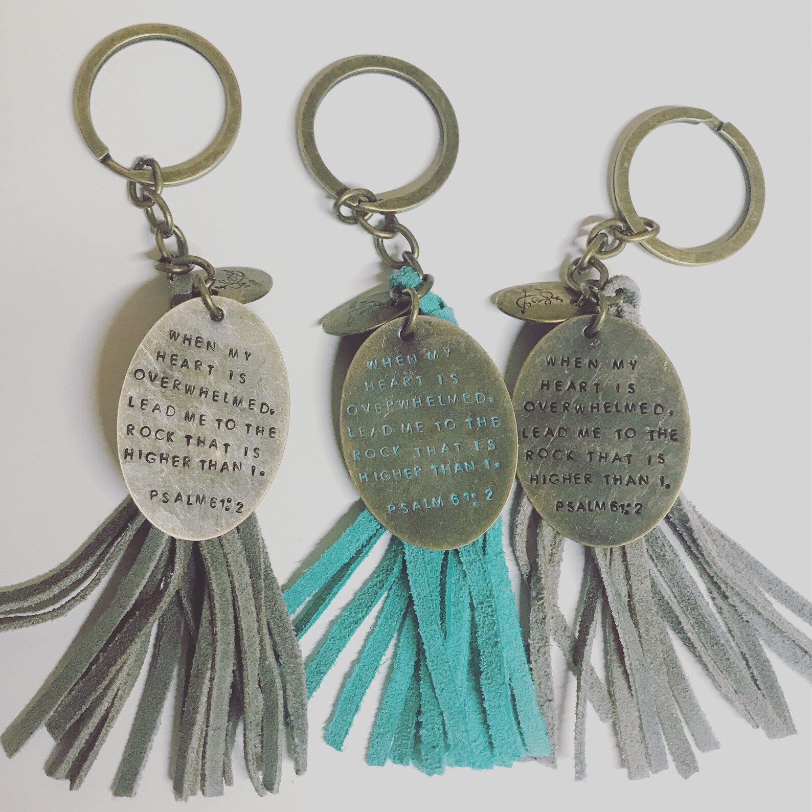 Personalized Hand Stamped Keychain With Leather Tassel - Etsy