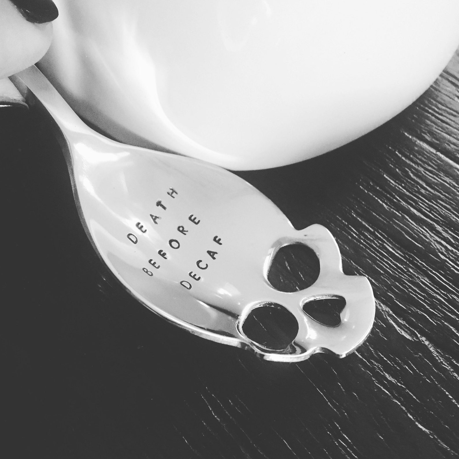 Personalized Hand Stamped Skull Spoon - Etsy