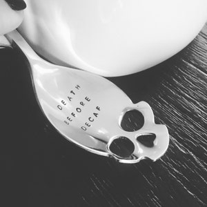Personalized, Hand Stamped Skull Spoon - Etsy